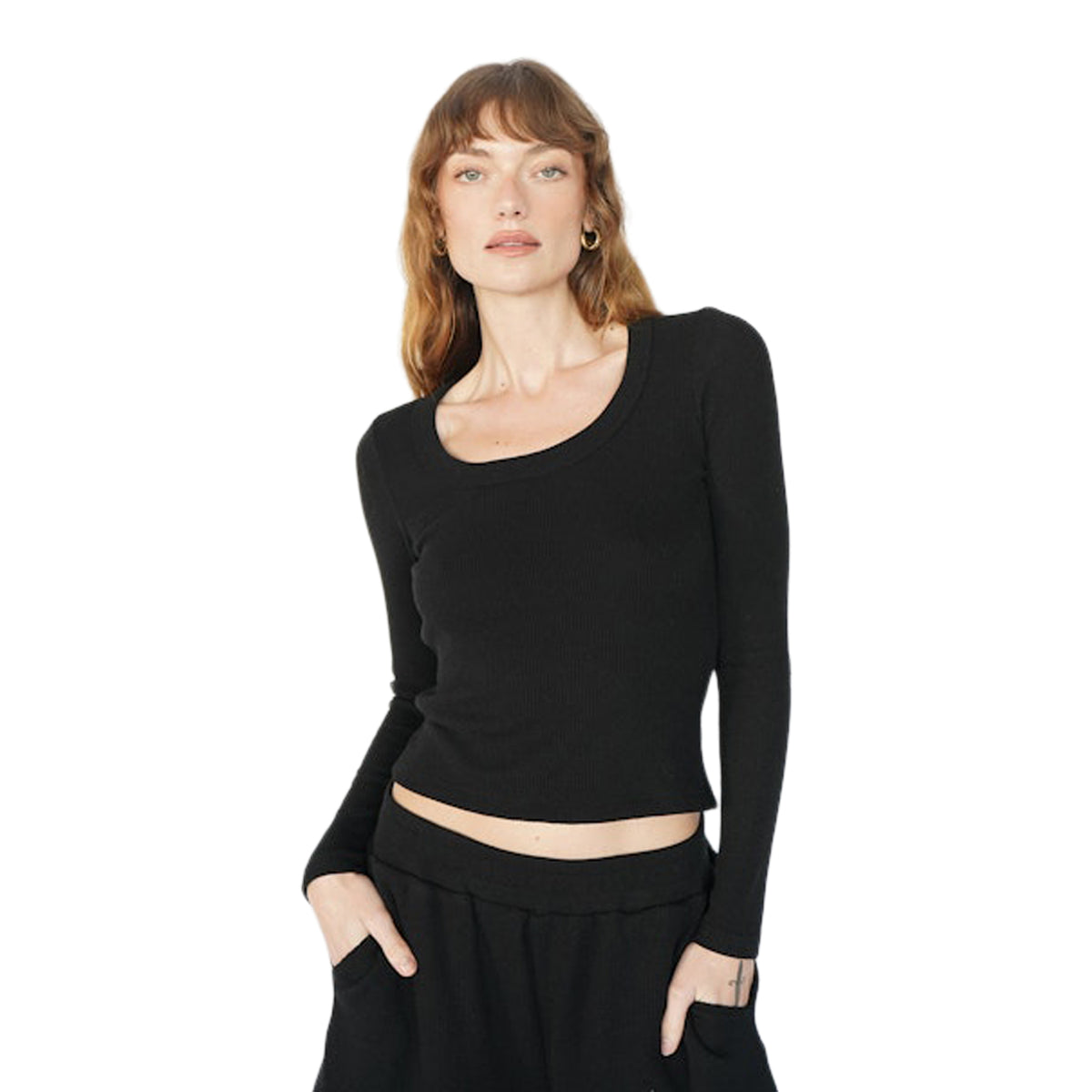 Crown Waffle Scoop Long Sleeve Top | Denny's