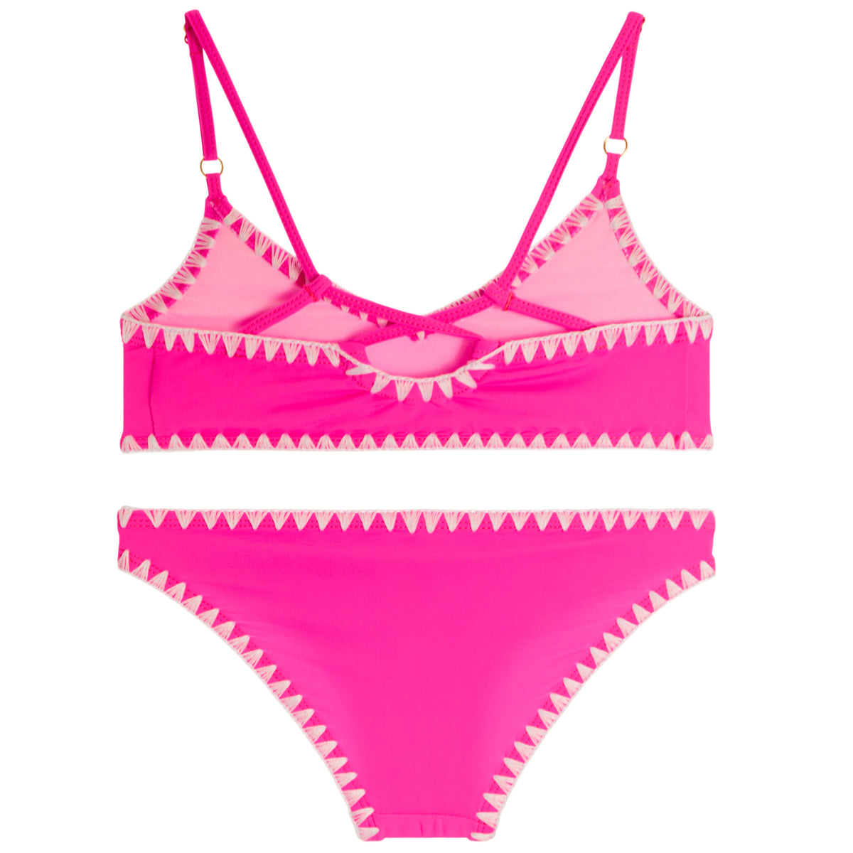 2pc White Whipstitch Sarah Bikini Dennys