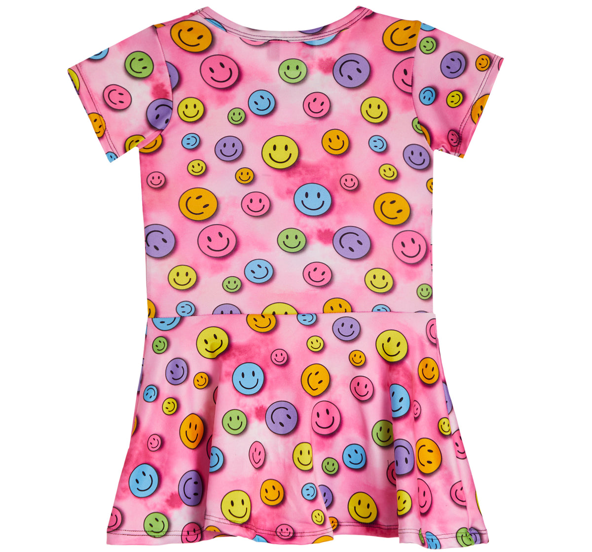 Short Sleeve Tie Dye Smiley Dress | Denny's