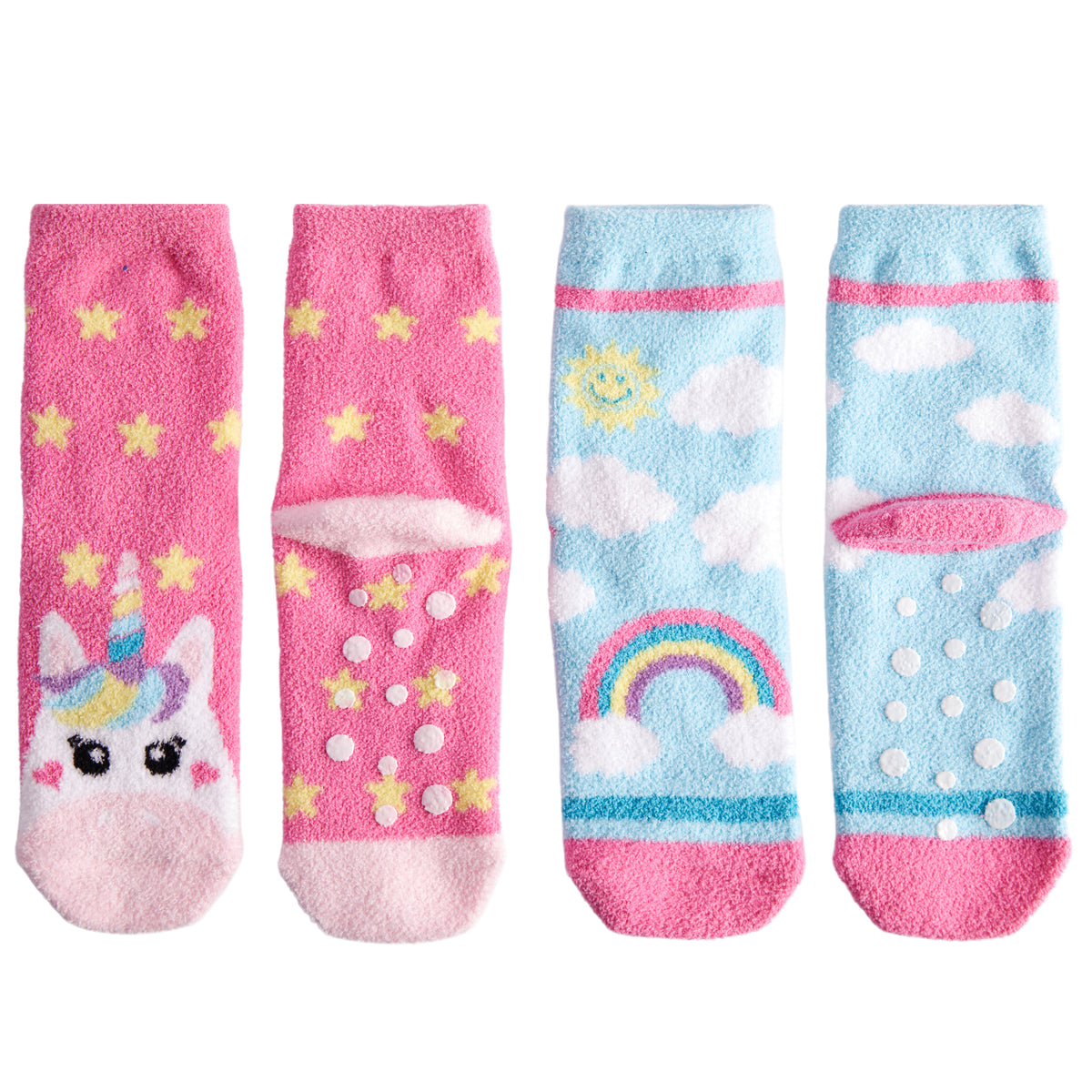 2pk Unicorn Rainbow Fuzzy Socks | Denny's