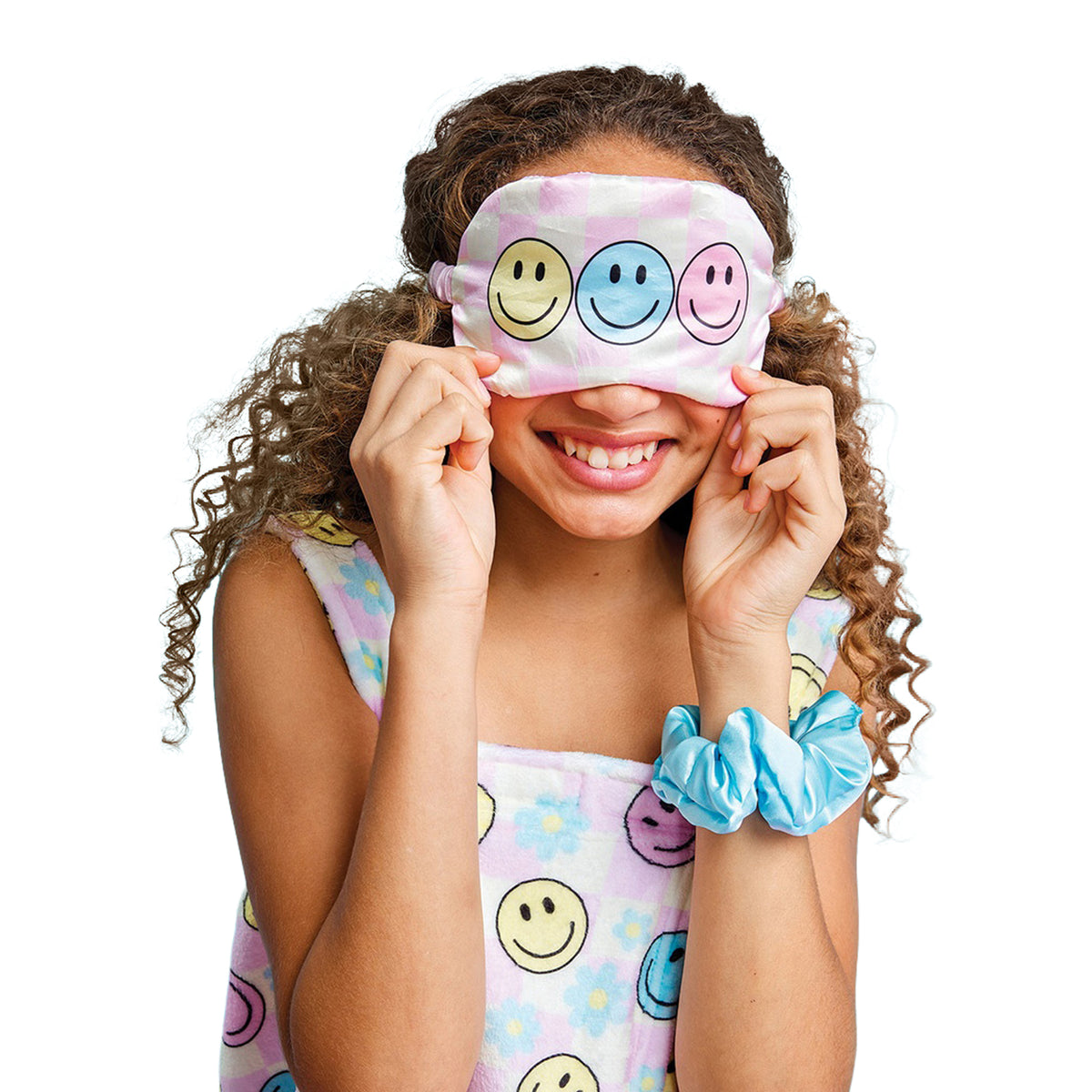 Happy Check Eye Mask & Scrunchie Set | Denny's