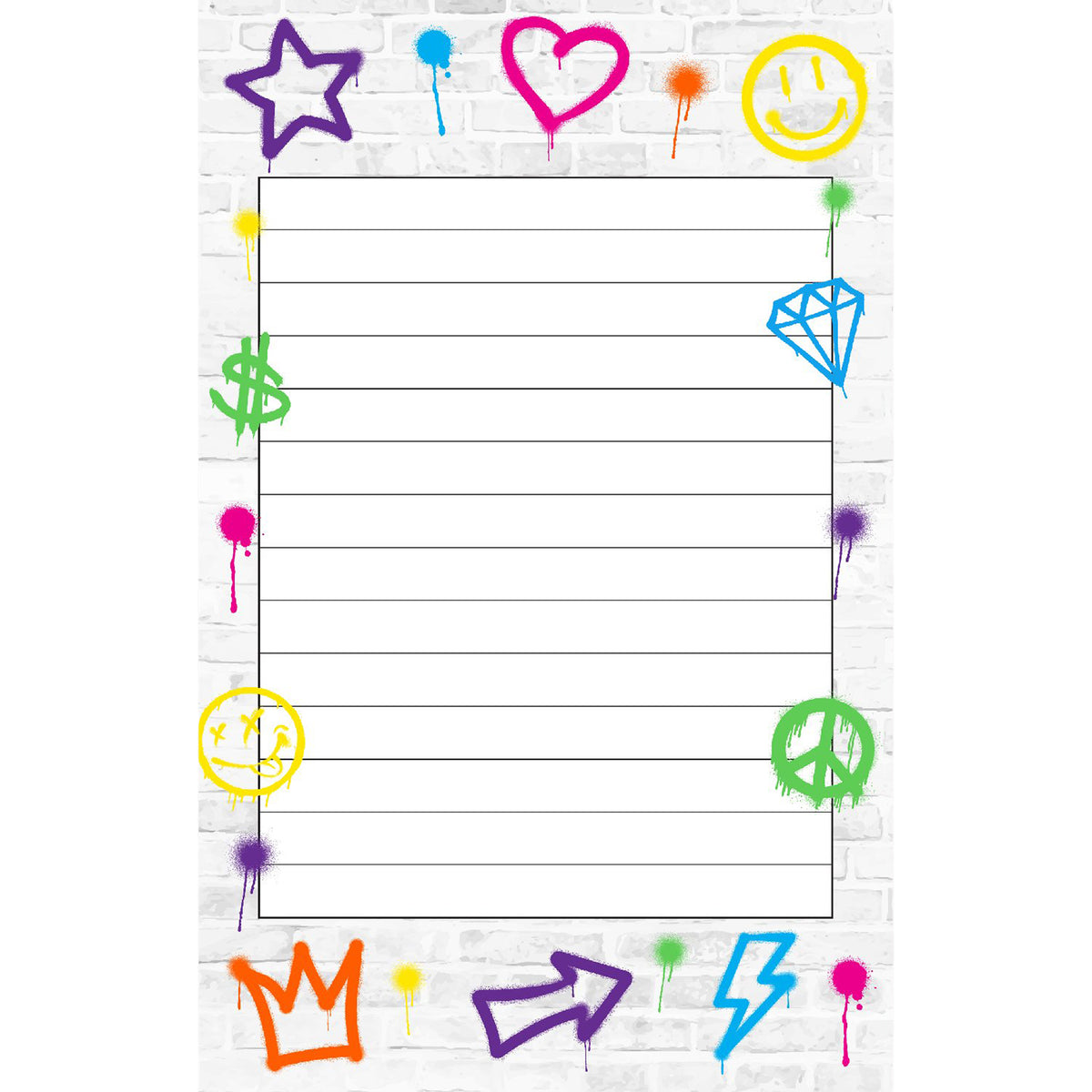 Colorful Graffiti Lined Notepad | Denny's