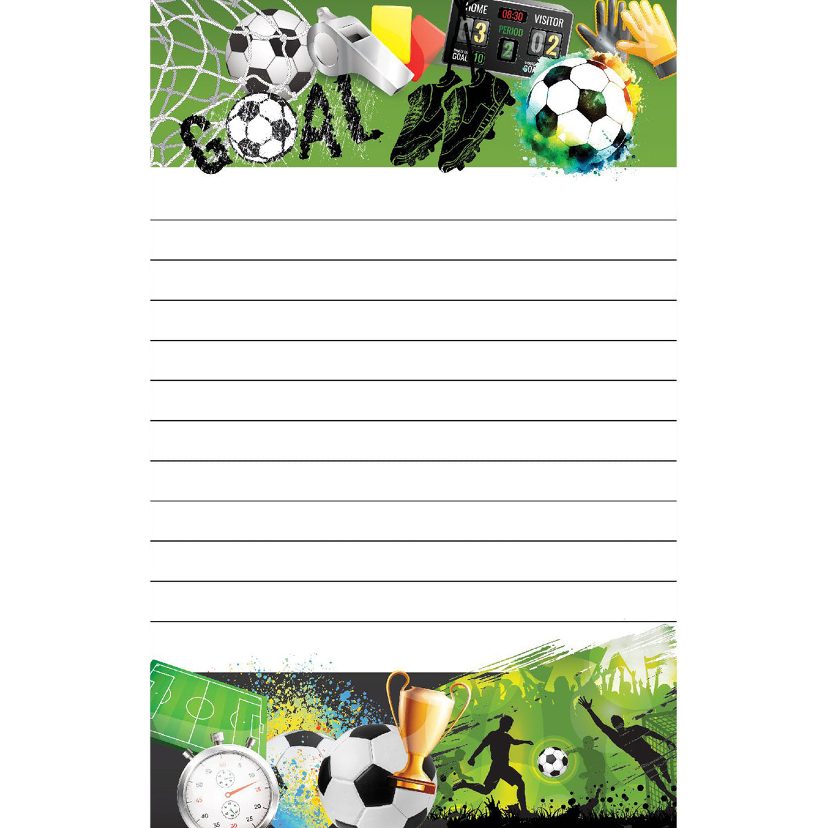 Soccer Collage Lined Notepad | Denny's