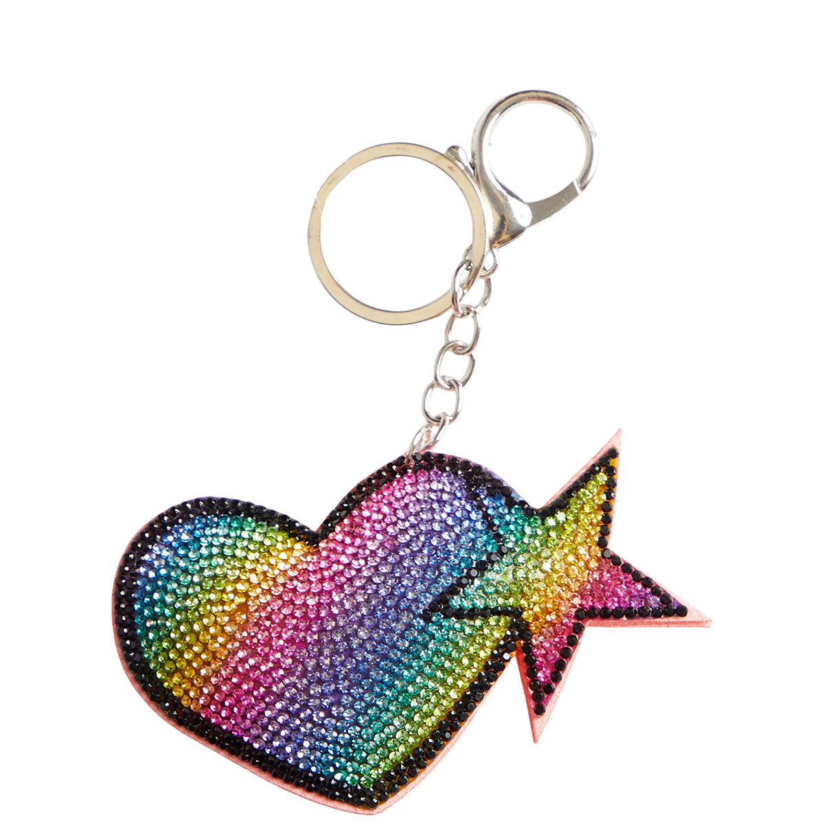 Rainbow Heart Star Keychain | Denny's