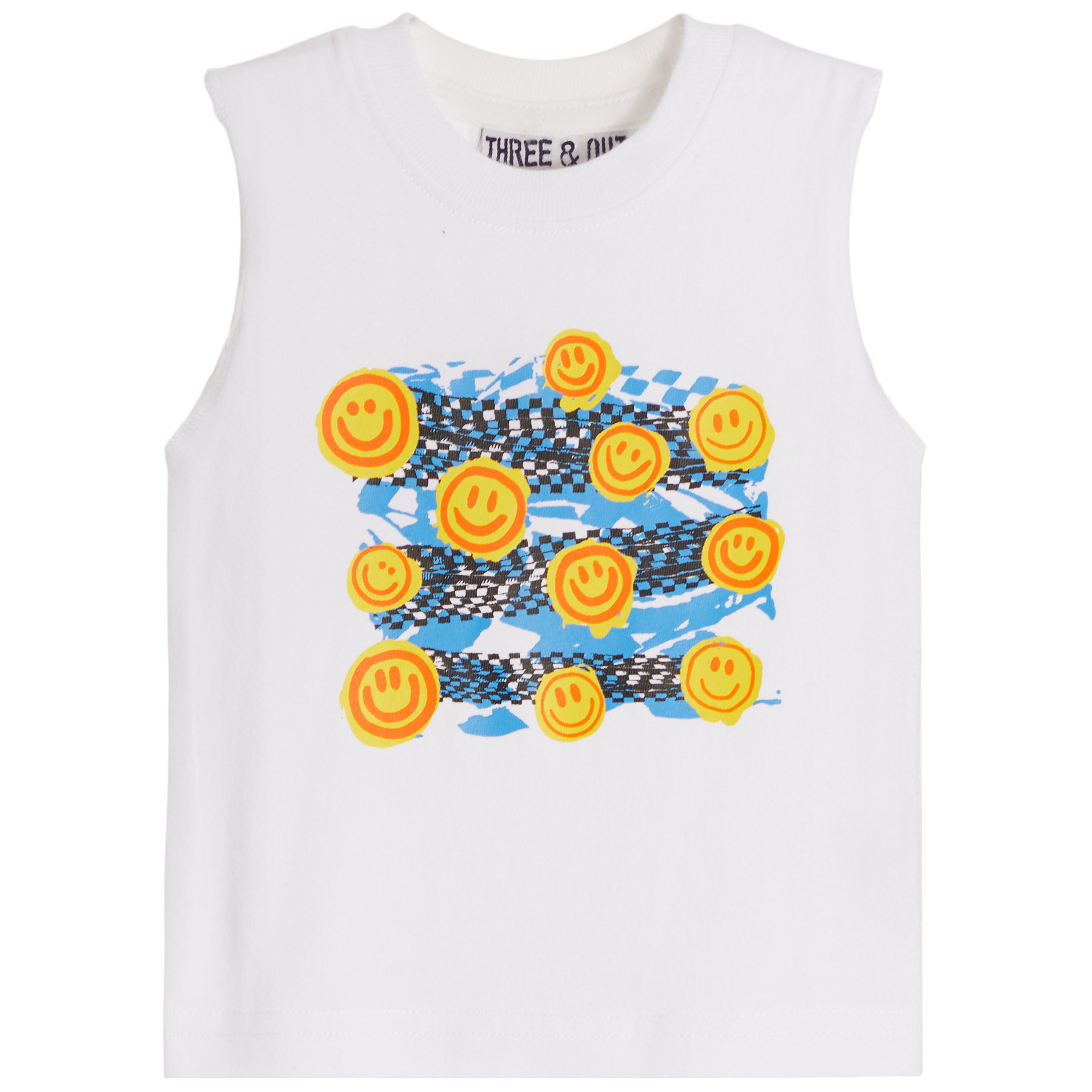 Checkerboard Smile Muscle Tee – Denny's X Lester's