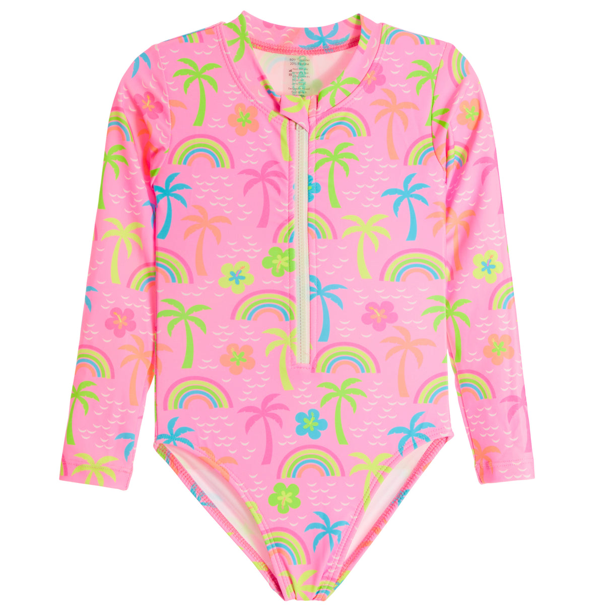 Valentina Rainbow Palms Rashguard Bathingsuit | Denny's