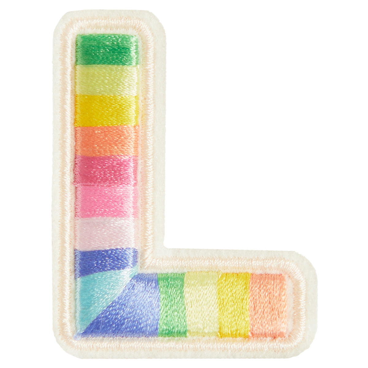 Rainbow Letter L Stick On Patch | Denny's