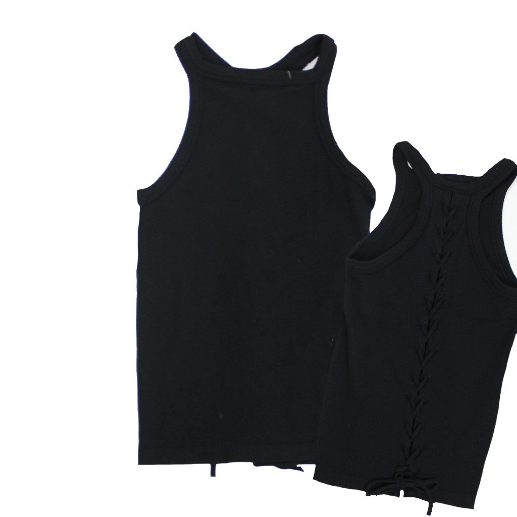 RIbbed Lace Up Back Tank – Denny's X Lester's