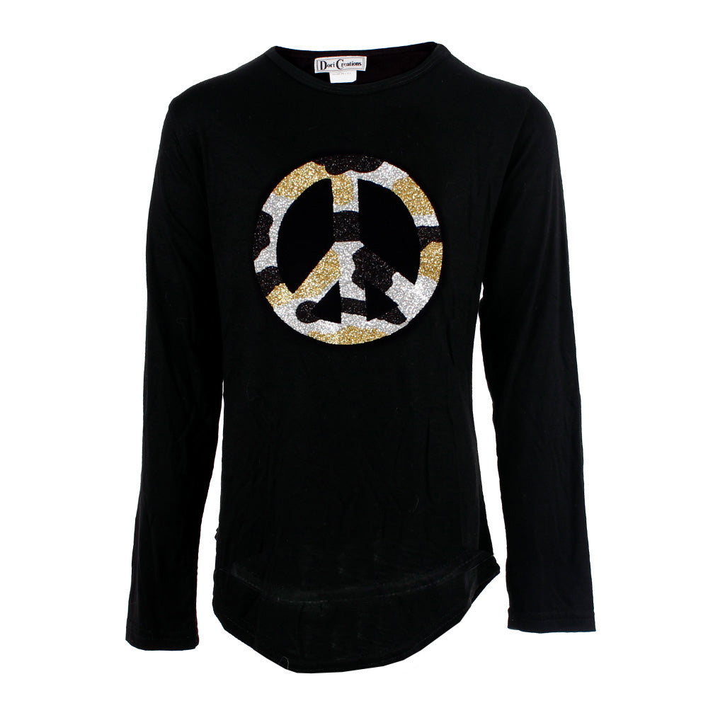 Long Sleeve Hi Lo with Metallic Peace – Denny's X Lester's