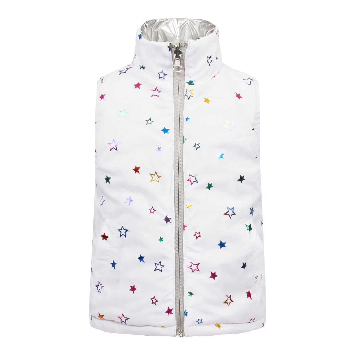 Quilted Reversible Vest with Stars | Denny's
