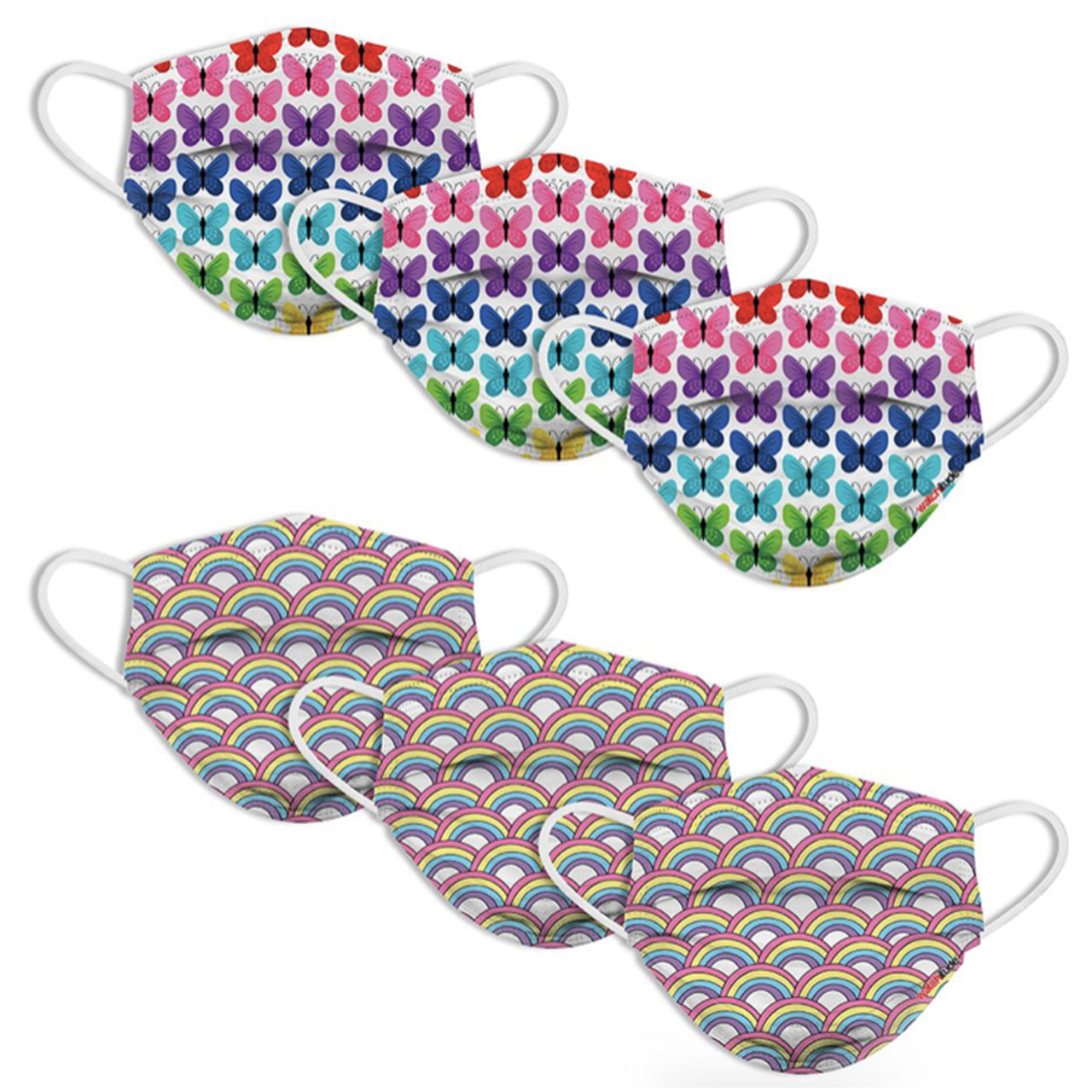 Rainbow and Butterflies 6pk Disposable Masks – Denny's X Lester's