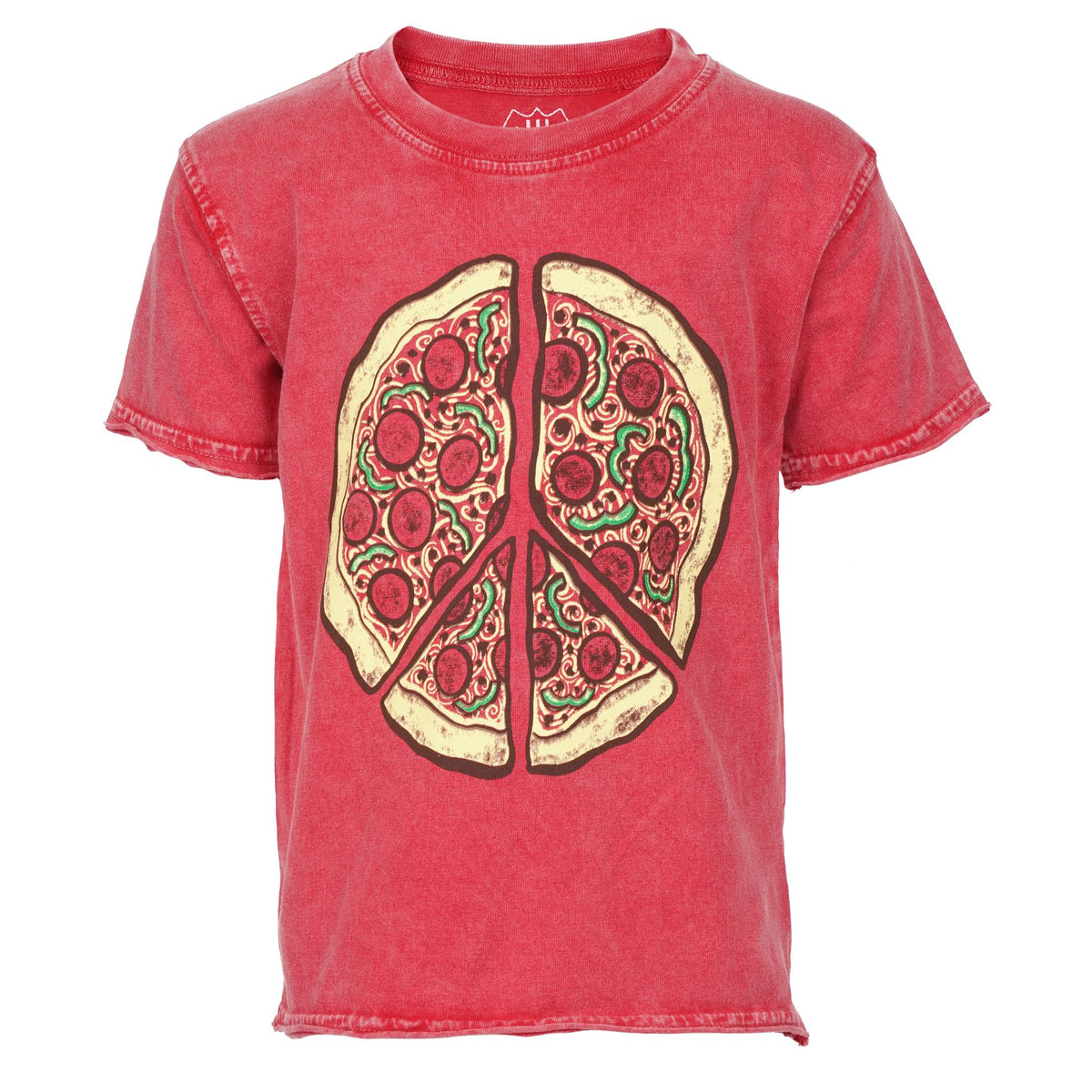 Peace Sign Pizza Faded Wash Tee | Denny's