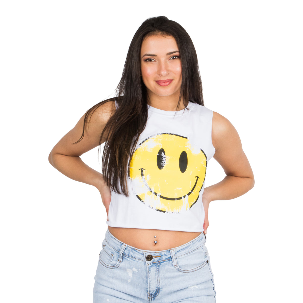 Smiley Raw Edge Muscle Tank | Denny's