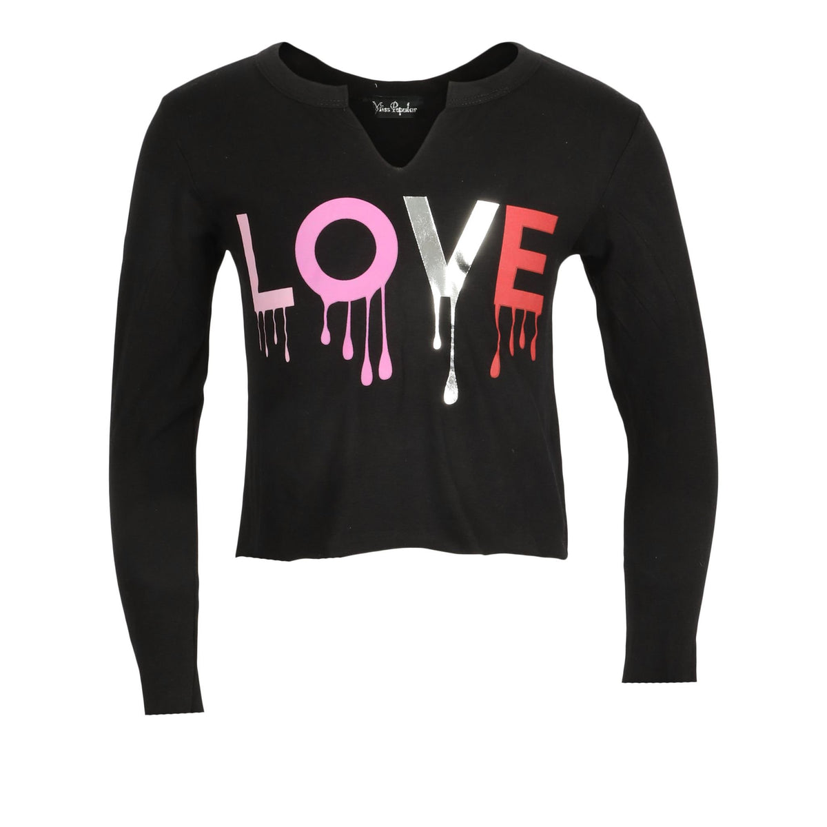 Long Sleeve Drippy Love Cut Neck | Denny's