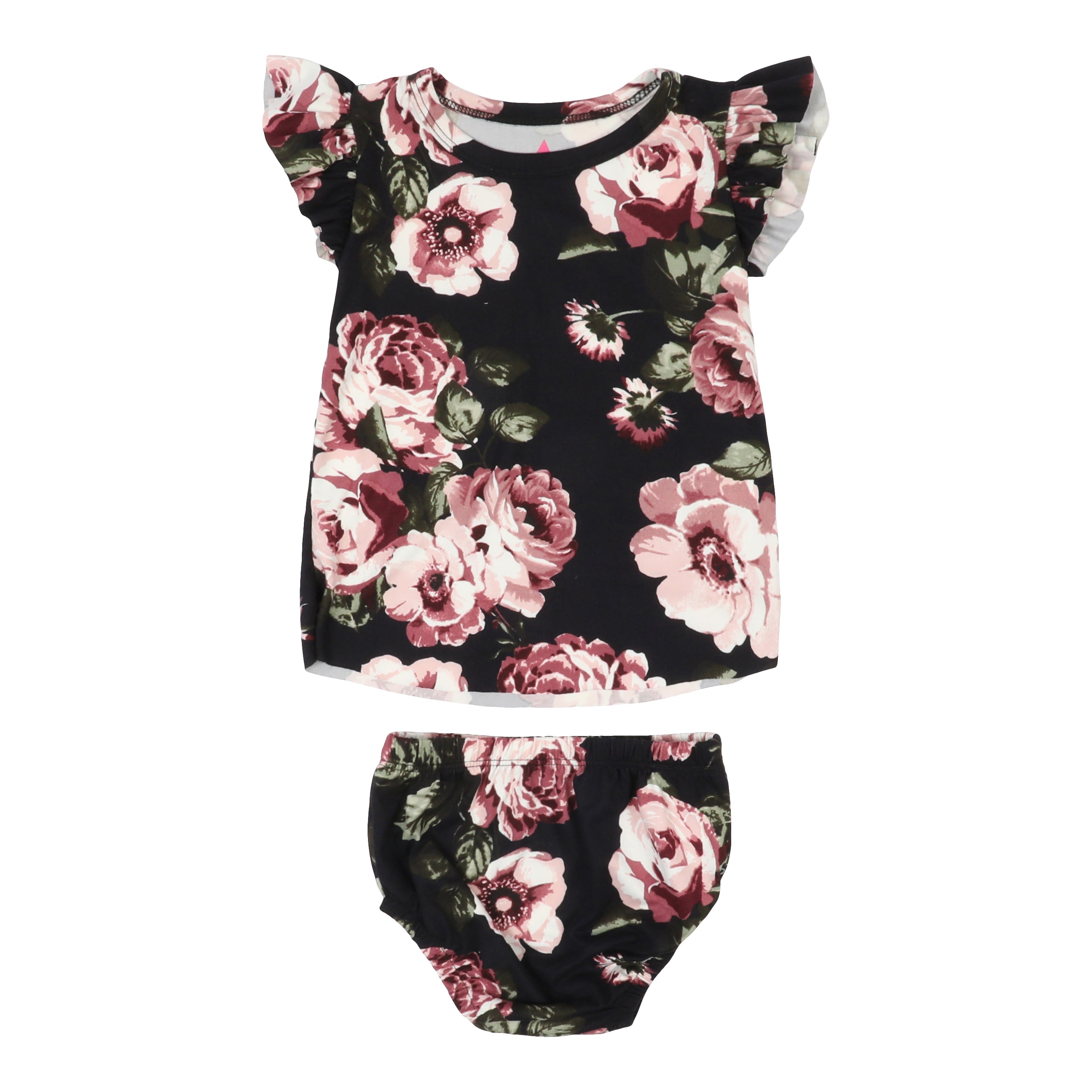 2pc Navy Floral Tank & Flutter Diaper Set – Denny's X Lester's