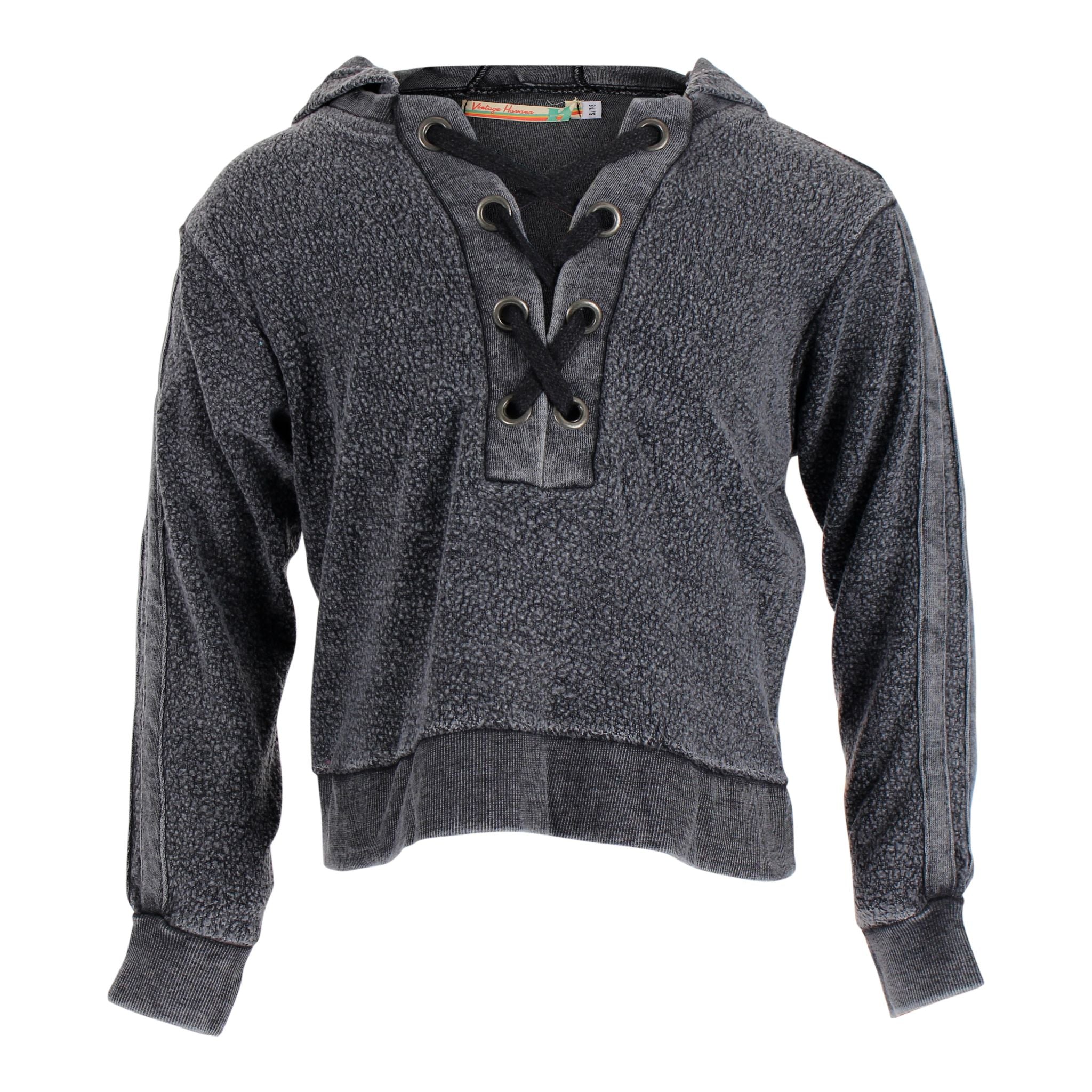 Charcoal Lace Up Hoody – Denny's X Lester's