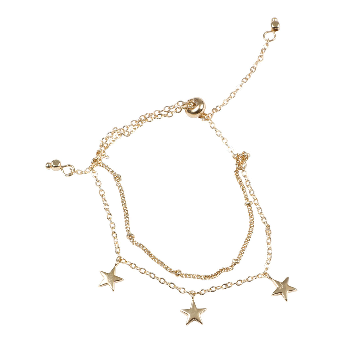 3 Star Double Gold Link Bracelet | Denny's