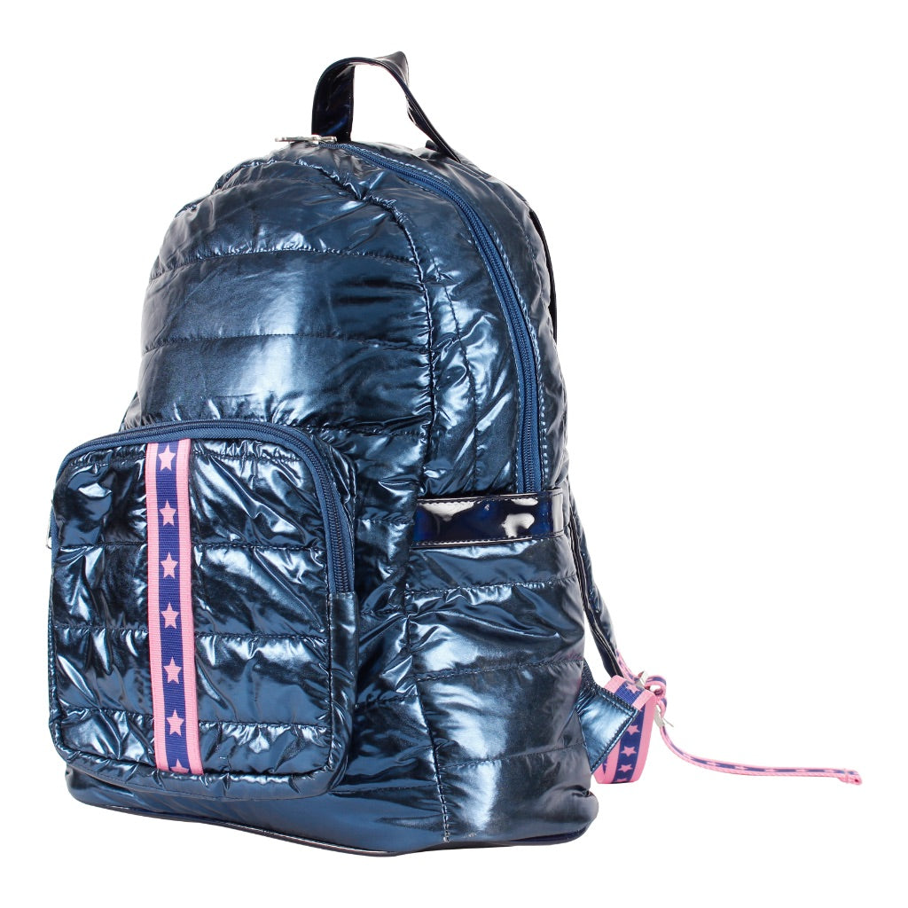 Puffer Backpack with Pink Star Taping – Denny's X Lester's