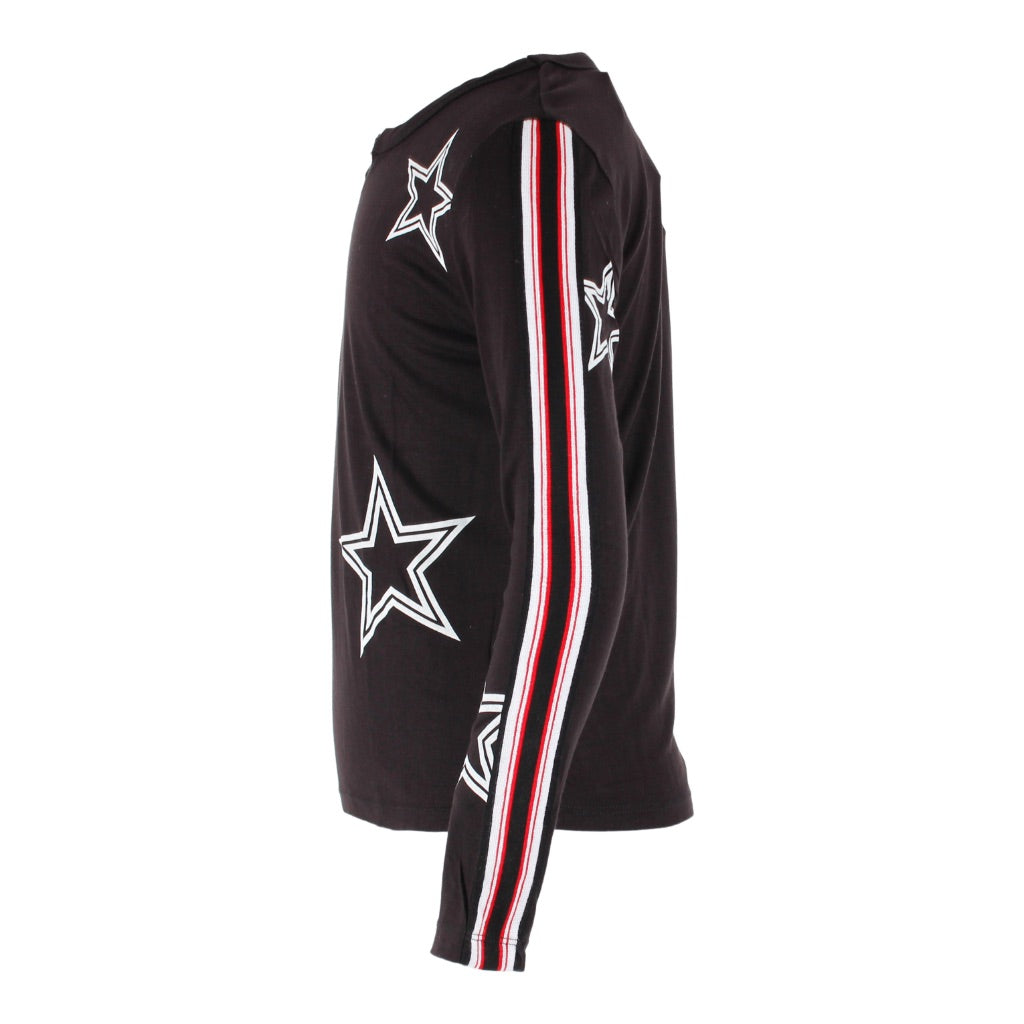Long Sleeve Cut VNeck White Star Red Piping Down Arm – Denny's X Lester's