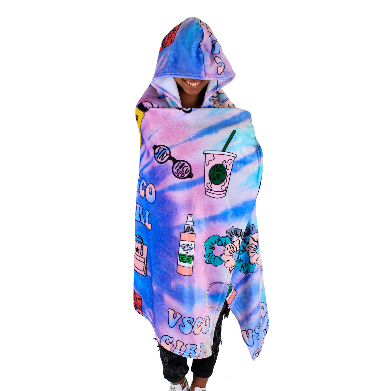 VSCO Girl Fuzzy Hooded Blanket – Denny's X Lester's