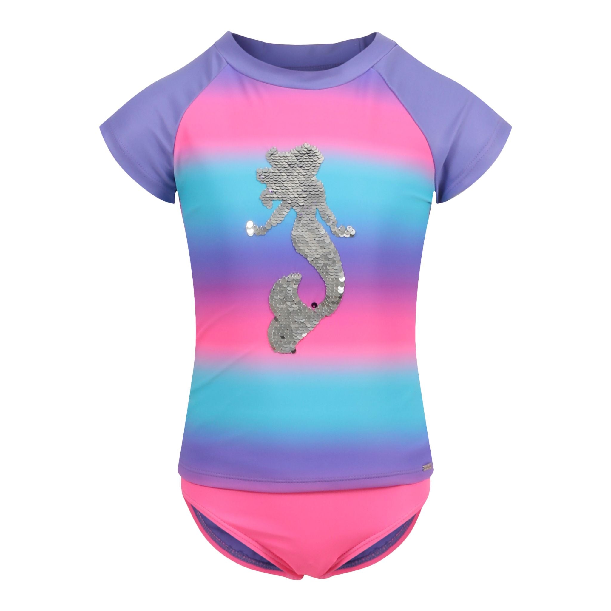2pc Ombre Flip Sequin Mermaid Rashguard Bathing Suit – Denny's